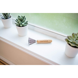 GranNaturals Hair Brush Cleaner - Rake Design for Pick Cleaning & Detangling Combs & Bristle Brushes - Durable Metal Wires, Ergonomic Wooden Handle - Quick Hair, Dust & Lint Remover Tool for Brushes