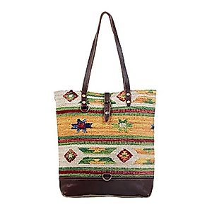 Myra Bag Owner'S Pride Tote Bag Upcycled Cotton & Hair Leather S-3050