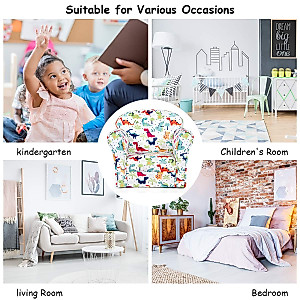 Costzon Kids Couch, Children's Sofa Armrest Chair with Pattern, Toddler Furniture w/Sturdy Wood Construction, Preschool, Lightweight Children Couch Sofa Chair for Aged 1-5 Boys & Girls Gifts, Dinosaur