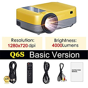 WENLII Q6S Video Projector for Movie Home Cinema Full 1080P Supported Airplay Android 10 TV Box Optional Movie Beamer ( Color : D )