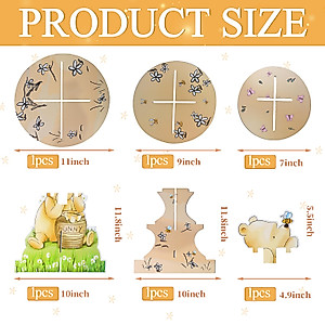 CORODER Winnie Cupcake Stand Holder 3 Tier Party Decorations Winnie Theme Party Supplies For Baby Shower Birthday Party