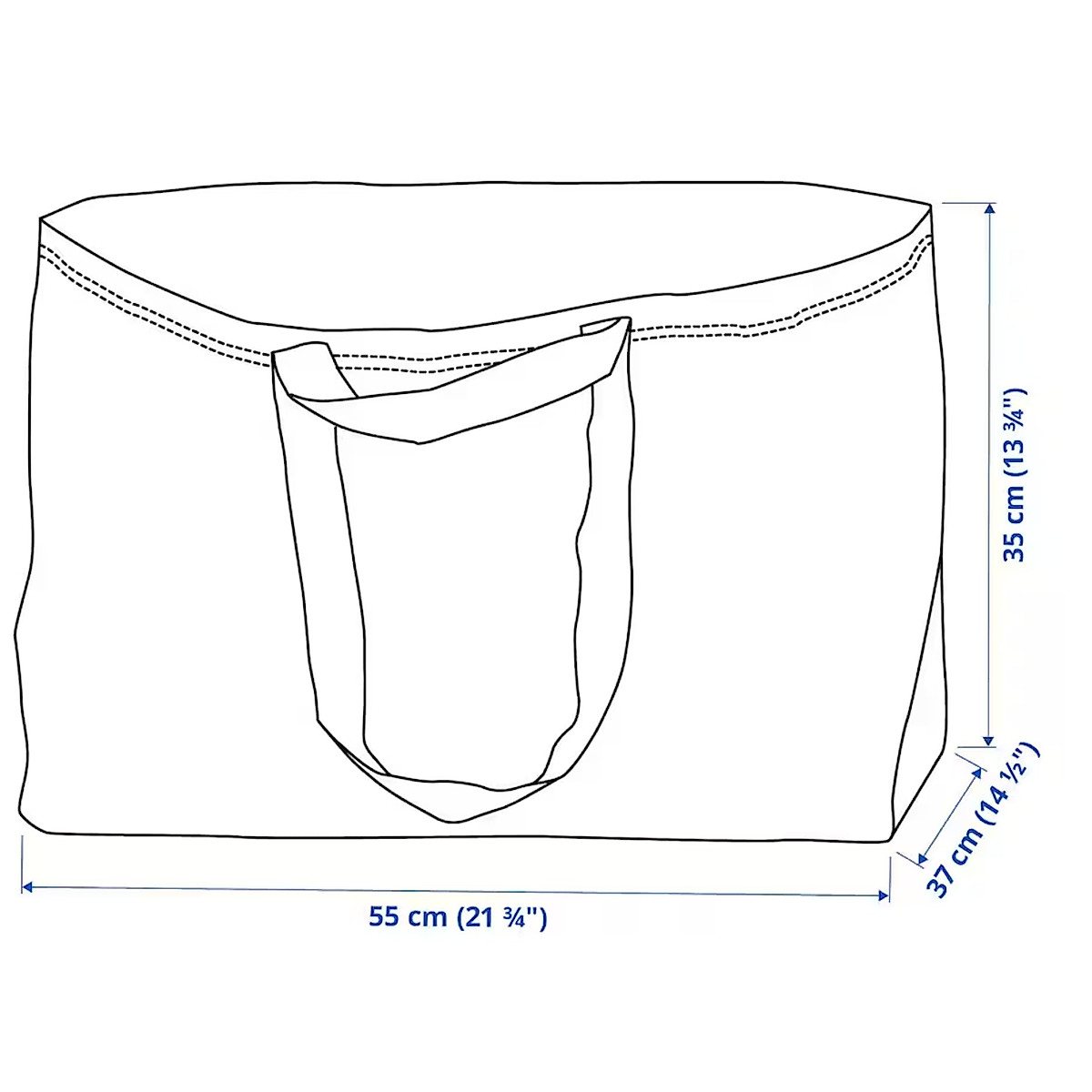 IKEA FRAKTA Carrier Bag, Blue, Large Size Shopping Bag 2 Pcs Set