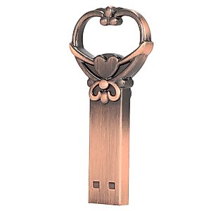 USB 2.0 Flash Drive, Waterproof Heart Shaped USB Memory Stick Pen Drive, Retro Novelty USB Storage Flah Drive Thumb Drive, Gift for Kids, Friends, Teachers(128GB)