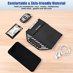 Running Cell Phone Armband with Earbuds Pocket, Up to 6.7 inch Phone Key Holder for iPhone 14 Pro Max/12 13 14 Pro/11/XS/XR/X, Sports Arm Bands with Strap for Runners, Women, Men, Exercise & Gym