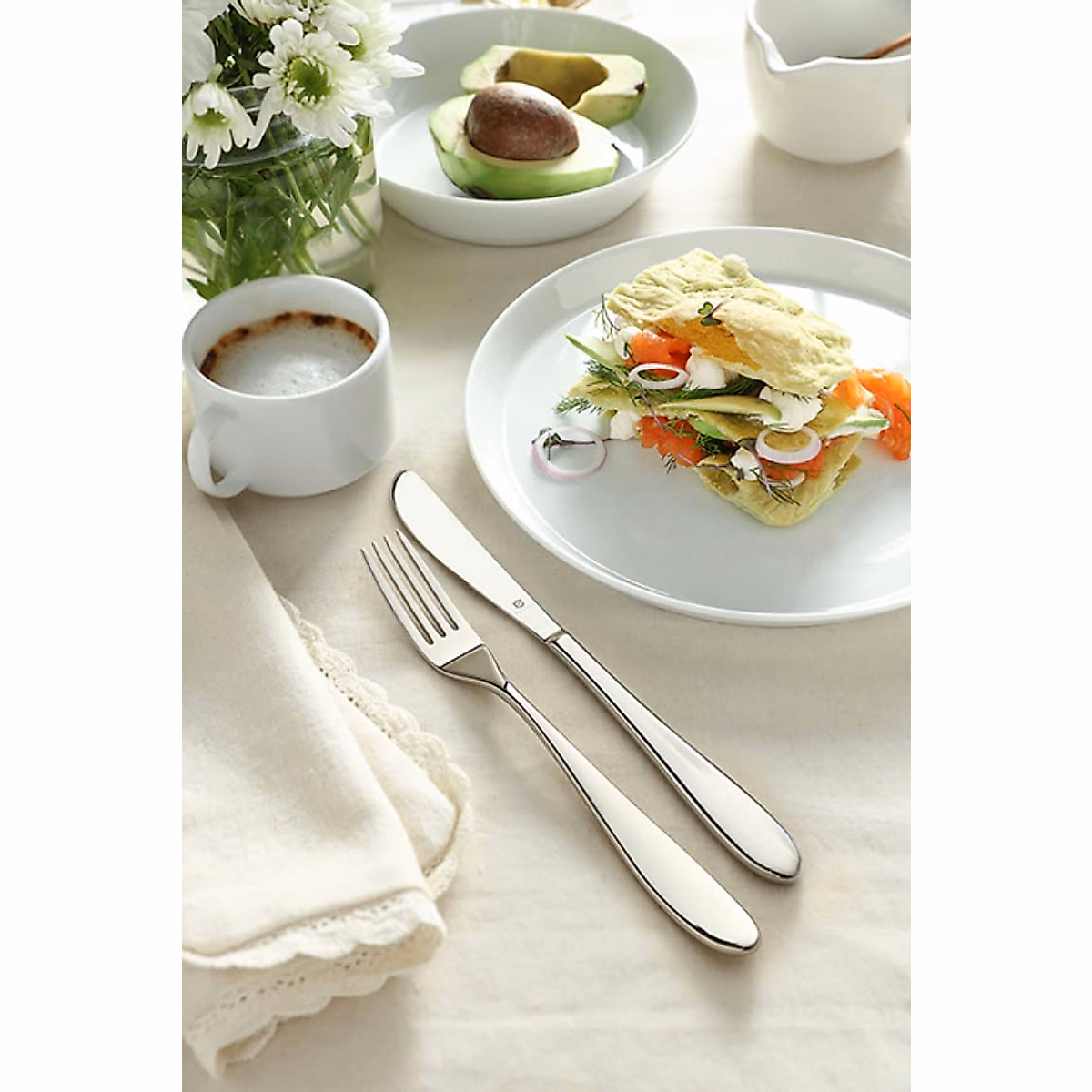 DANIALLI Modern Marettimo Silverware Set - 18/10 Stainless Steel Flatware Set for Elegant Dining - Dishwasher Safe Cutlery Set (30-Piece)