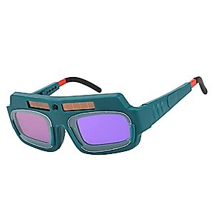 Asixxsix Solar Auto Darkening Welding Goggle, Welder Safety Protective Arc Welding Glasses Helmet Auto Dimming Glasses Protect Eyes from Piercing Block Welding Slag and Prevent Splashing