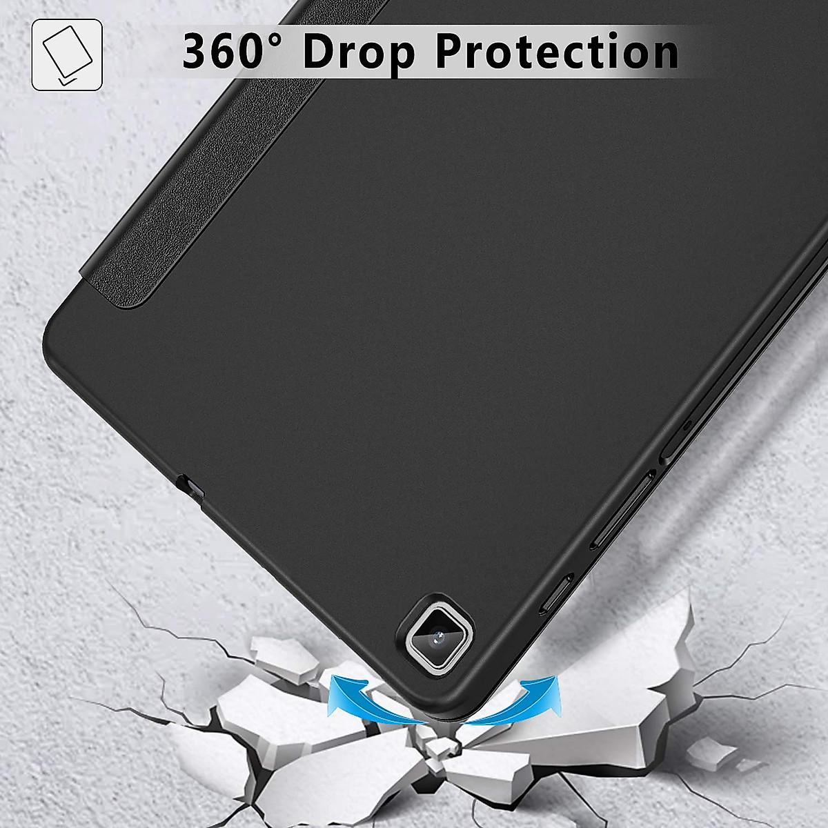 ZtotopCases for Galaxy Tab S6 Lite 10.4 inch Case 2024/2022/2020 with Pen Holder, Auto Wake/Sleep, Trifold Stand Folio Cover for Samsung Galaxy S6 Lite Tablet (SM-P625/P620/P619/P615/P613/P610), Black