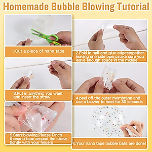 LIYAR Nano Tape Bubble Kit 80 Pack Nano Bubble Kit,2 Roll Nano Tape with Clay Viral Nano Bubble Tape Fidget Toys Adults Girls Toys Party Favors Unique Toys Nano Tape Bubble Kit for Kids