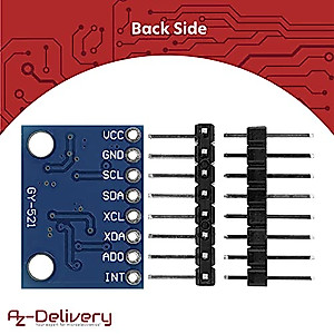 AZDelivery 3 x GY-521 MPU-6050 3 Axis Gyroscope and Accelerometer 6DOF Sensor Module 16 Bit AD Converter Data Output IIC I2C Compatible with Arduino and Raspberry Pi Including E-Book!