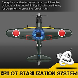 VOLANTEXRC RC Plane 4-CH RC Airplane P51 Mustang Ready to Fly, WWII Remote Control Plane with Xpilot Stabilization System, One Key Aerobatic for Beginners, Adults (761-5 RTF)