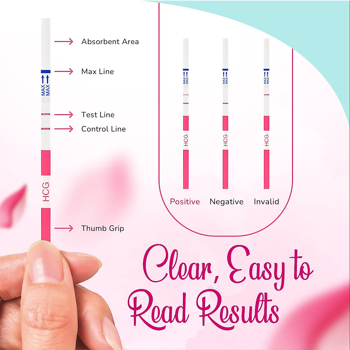 Clinical Guard 25 Pregnancy Tests Early Detection Strips - FSA HSA Eligible - Sensitive & Accurate Measurement Within 5 mins -Pregnancy Test Strips for Women - HCG Test Strip Kit- Pruebas De Embarazo