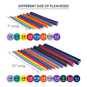 Red by Kiss Flexi Rods - Heatless Hair Curler for 90S Glamorous Bouncy Curls Beach Waves, No Slips, Sleep Styler (10" Length, 1 1/4" Diameter)