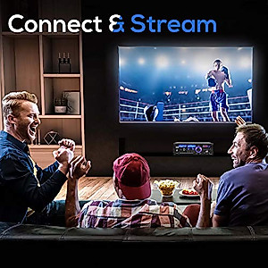 Pyle Bluetooth Computer Speaker Amplifier - 2x120 Watt Home Stereo Power Amplifier Home Audio Receiver System W/Blue Led Display, USB/SD, AUX, RCA, Headphone Jack - Remote - PCAU46BA.5