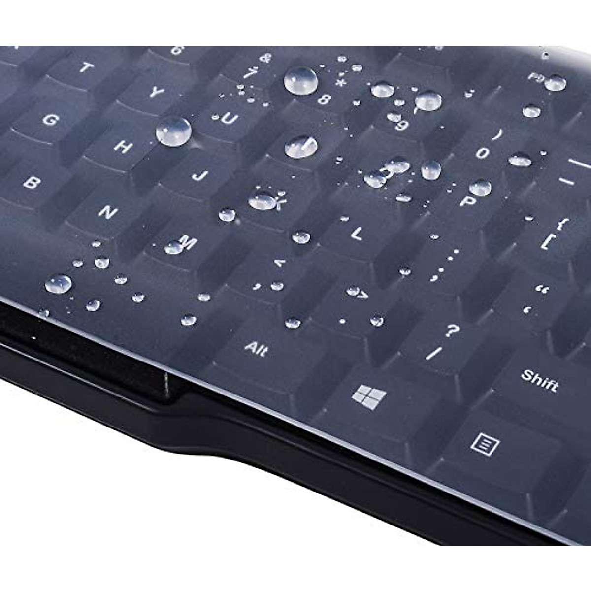 Universal Clear Waterproof Anti-Dust Silicone Keyboard Protector Cover Skin for Standard Size PC Computer Desktop Keyboards (Size: 17.52" x 5.51")