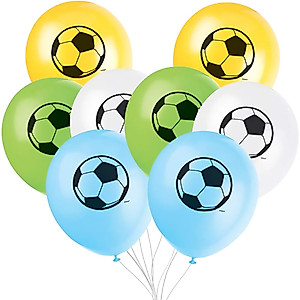 Bold Multicolor 3D Soccer Latex Balloons - 12" (1 Pc.) - Vibrant & Eye-catching Design - Goal-Worthy Celebration Decorations - Perfect for Soccer-Themed Parties