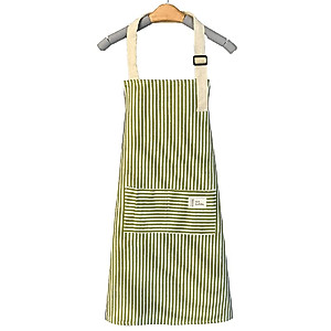 2 Pack Kitchen Cooking Aprons, Adjustable Bib with 2 pockets for Men/Women, Black / Yellow