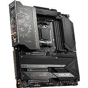 MSI MEG X670E GODLIKE Gaming Motherboard (AMD Ryzen 9000/8000/7000 Series Processors, AM5, DDR5, PCIe 5.0, SATA 6Gb/s, M.2, USB 3.2 Gen 2, Wi-Fi 6E, HDMI/DP, 10Gbps Dual LAN, SLI, EATX)