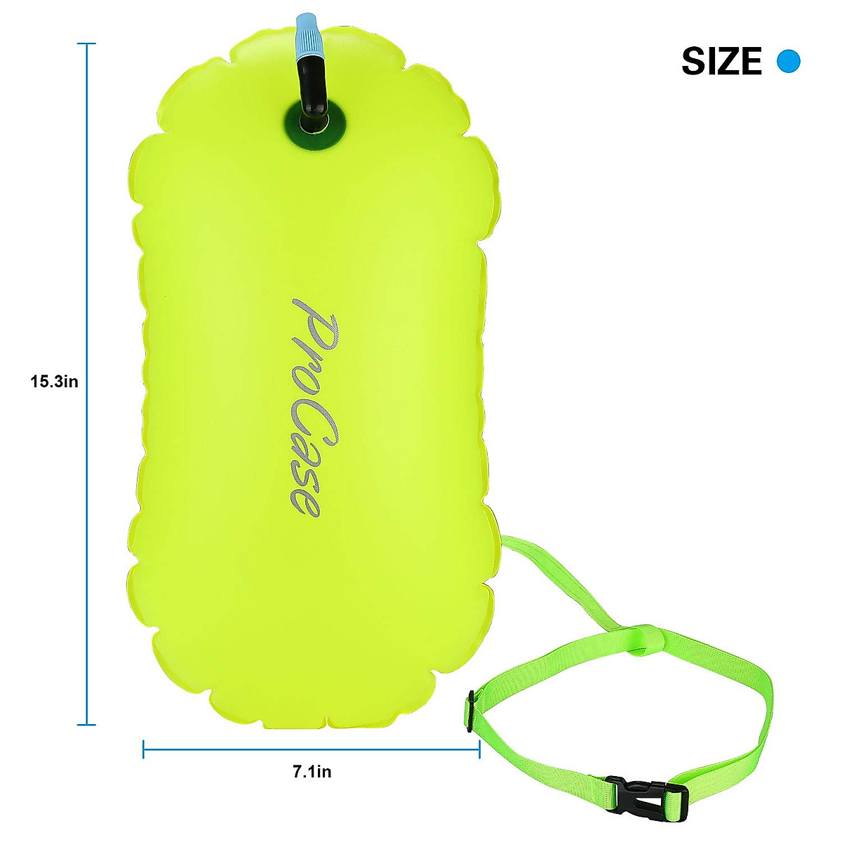 ProCase Swim Buoy Float, Swimming Bubble Safety Float with Adjustable Waist Belt for Open Water Swimmers, Triathletes, Snorkelers, Kayakers, Safe Swim Trainers -Neonyellow