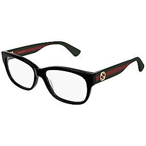 Gucci GG 0278O 011 Black Plastic Rectangle Eyeglasses 55mm, 55-15-145