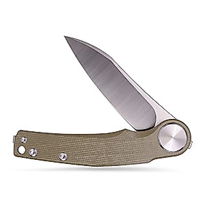 XTOUC Pocket Knife, Folding Knife for EDC, Front Flipper Pocket Knife for Men, D2 Steel Blade, Micarta Handle,Deep Carry Pocket Clip, Everyday Carry Knife for Camping, Outdoor, Hiking DT105