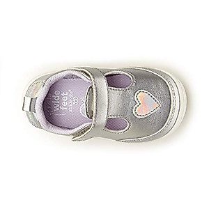 Stride Rite Baby Girls Mariella First Walker Shoe, Silver, 3 Infant