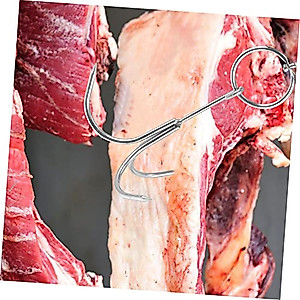 Levemolo 1pc Poultry Ham Practical Hanger S- Mutton Cooking Three Drying Useful for Use Kitchen Duck Hams Style Tools Prong Hook Home Shop Meat Grill Smoker Garden Professional Butcher