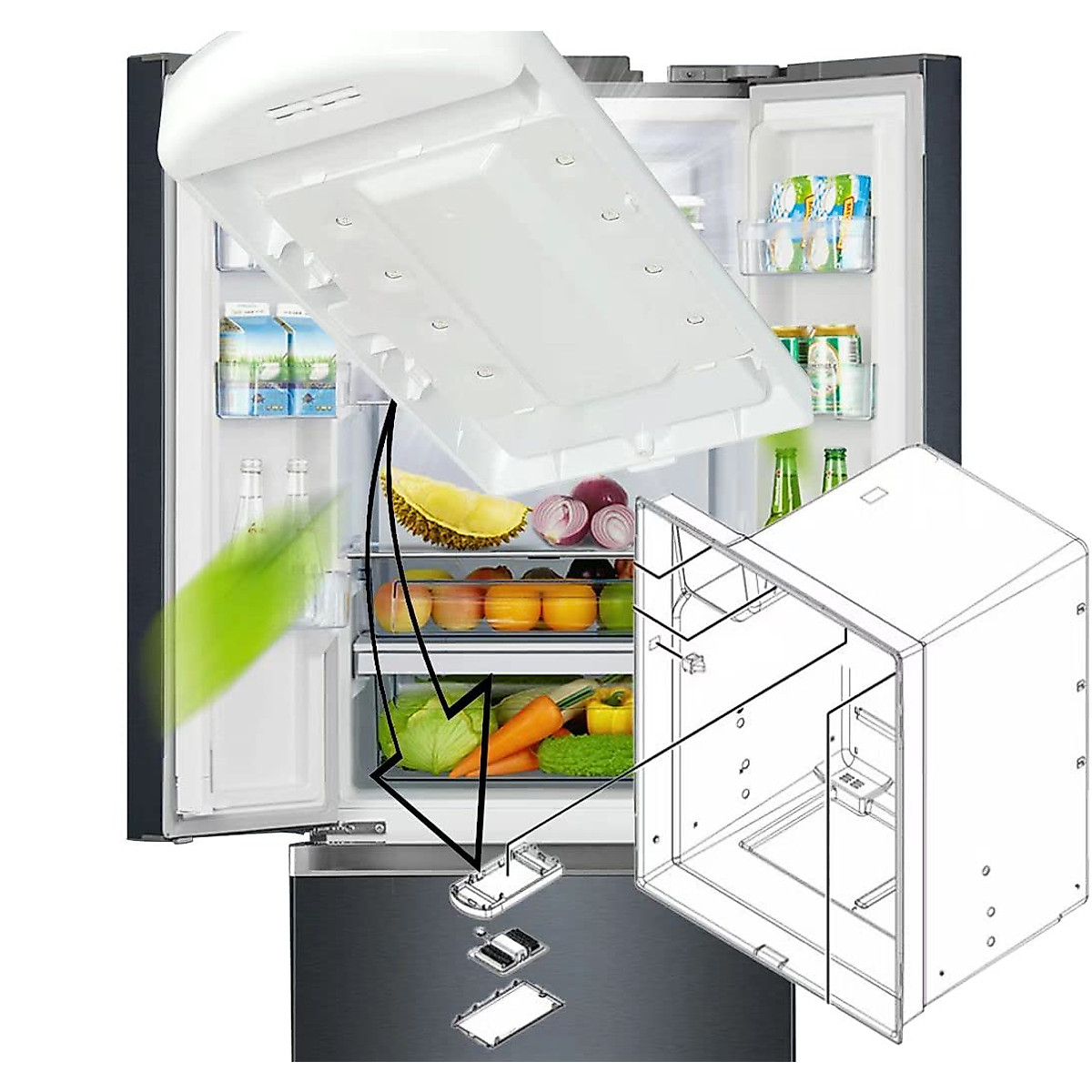 W11043011 W10866538 LED Light Compatible With With Whirlpool Kenmore Maytag Fridge