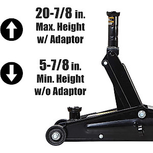 Torin T83006W Blackjack Hydraulic Trolley Service/Floor Jack (Fits: SUVs and Extended Height Trucks): 3 Ton (6,000 lb) Capacity, Black