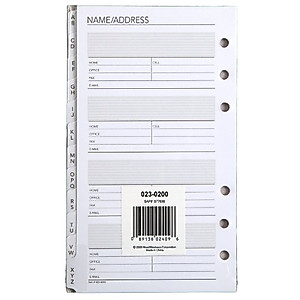 Day Runner Undated Planner Telephone and Address A–Z Tabs, 3.75 x 6.75 Inches (023-0200)