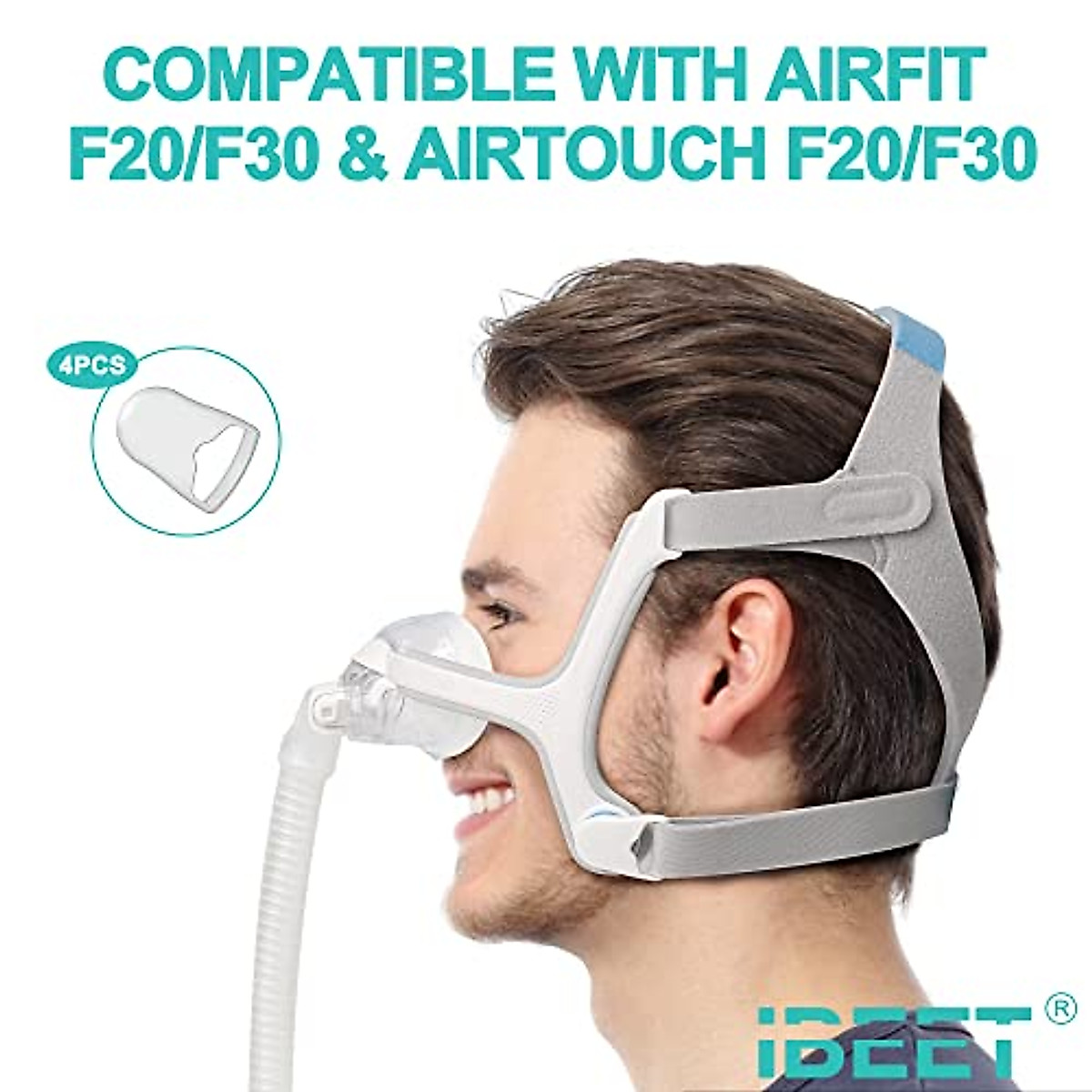4 Pieces Quick-Disconnect Headgear Clips for AirFit F20 N20, Quick-Disconnect Headgear Clips Supplies for AirFit F20 F30 N20, for AirTouch F20 F30 N20 Supplied by IBEET