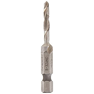 DEWALT DWADTQTR832 Impact Ready 8-32 UNC Drill Tap, 1/4" Capacity