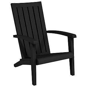 Tidyard Patio Adirondack Chairs 2 pcs Black Polypropylene Outdoor Fire Pit Chair Wooden Garden Armchair for Porch Pool Lawn Deck Backyard Balcony Outdoor