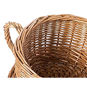 Wicker Saucer Coffee Mug Cup Decorative Gift Basket Desk Organizer