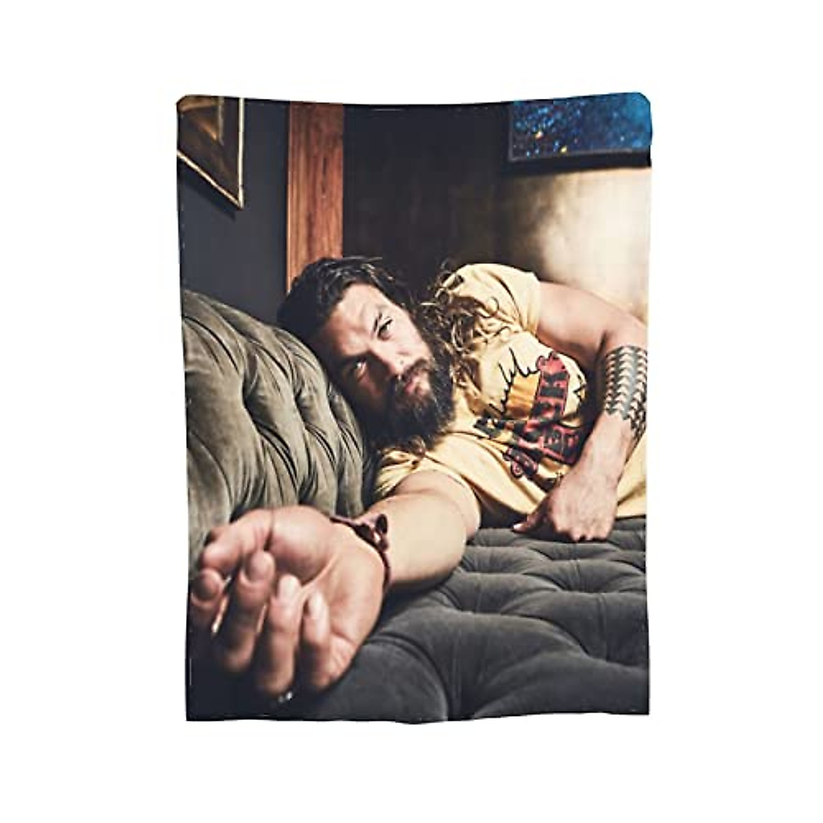 Ultra-Soft Jason Momoa Blanket, Fleece Collage Throw Blankets for All Season, Lightweight Soft Micro Flannel Blanket for Couch, Dorm, Bedding Blankets 50"X40"