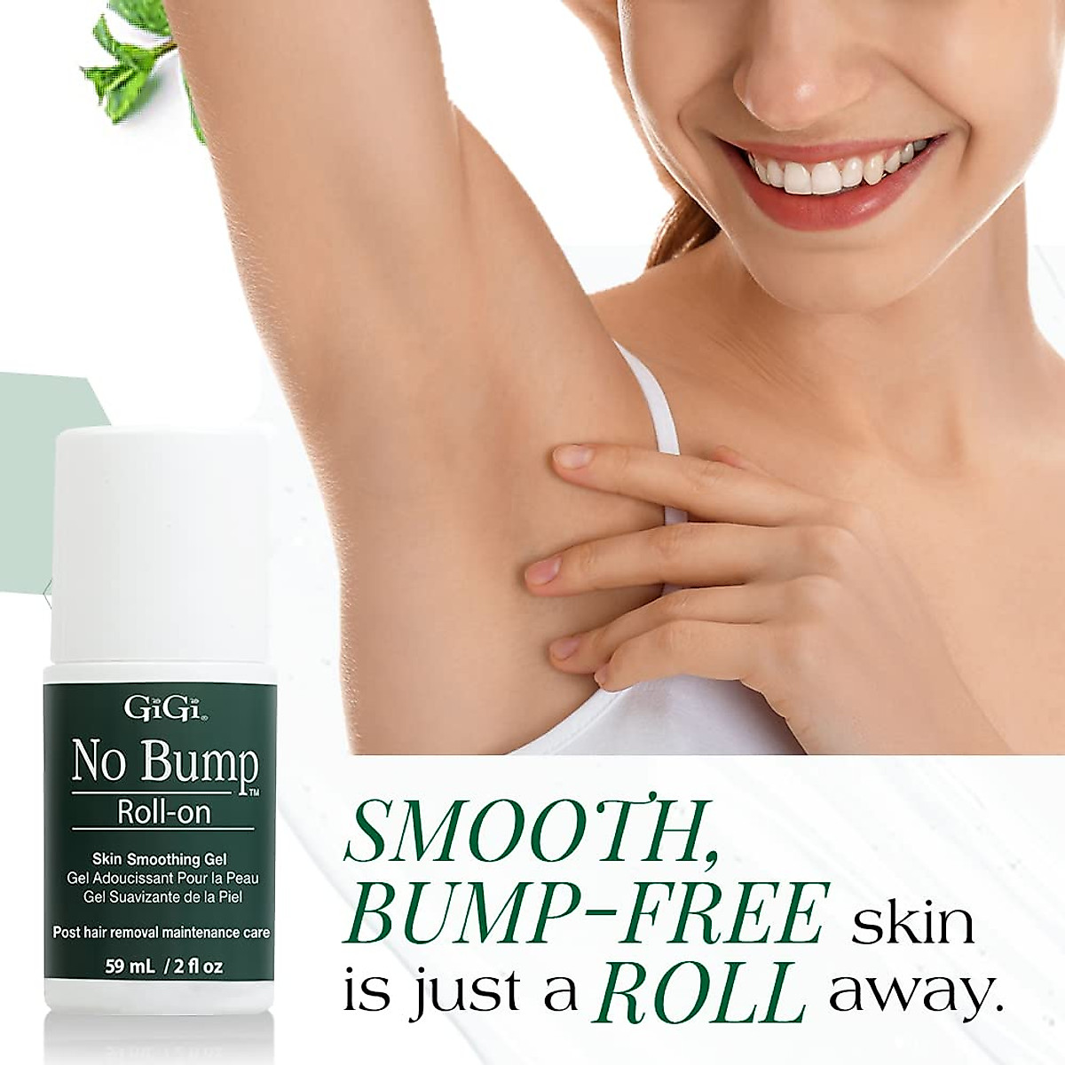 GiGi No Bump Roll-on Skin Smoothing Gel, Post-Wax and After-Shave Skin Care, Quick and Easy, 2 oz. 1-pc
