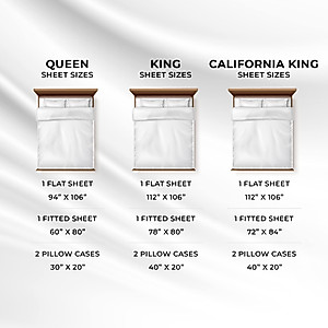 Tribeca Living Queen Bed Sheet Set, Soft Egyptian Cotton Sateen Solid Sheets and Pillowcase Set, Deep Pocket, 800 Thread Count, 4-Piece Luxury Bedding, White