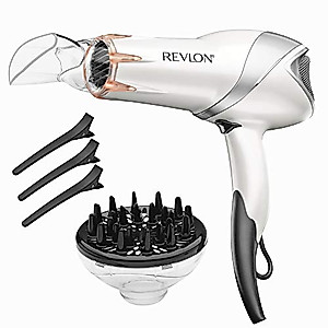 REVLON Infrared Hair Dryer | 1875 Watts of Maximum Shine, Softness and Control, (White)