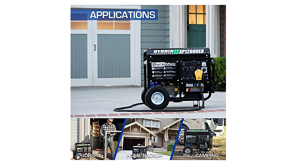DuroMax XP12000EH Portable Dual Fuel Generator - Powerful & Reliable