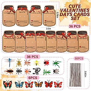 Valentines Day Cards for Kids - 36 Pack Love Bug Valentine Day Gifts for Kids & 12 Different Toy Bugs - Kids Valentines Day Cards Greeting Cards for Kids Classroom School Gifts Exchange Party Favors