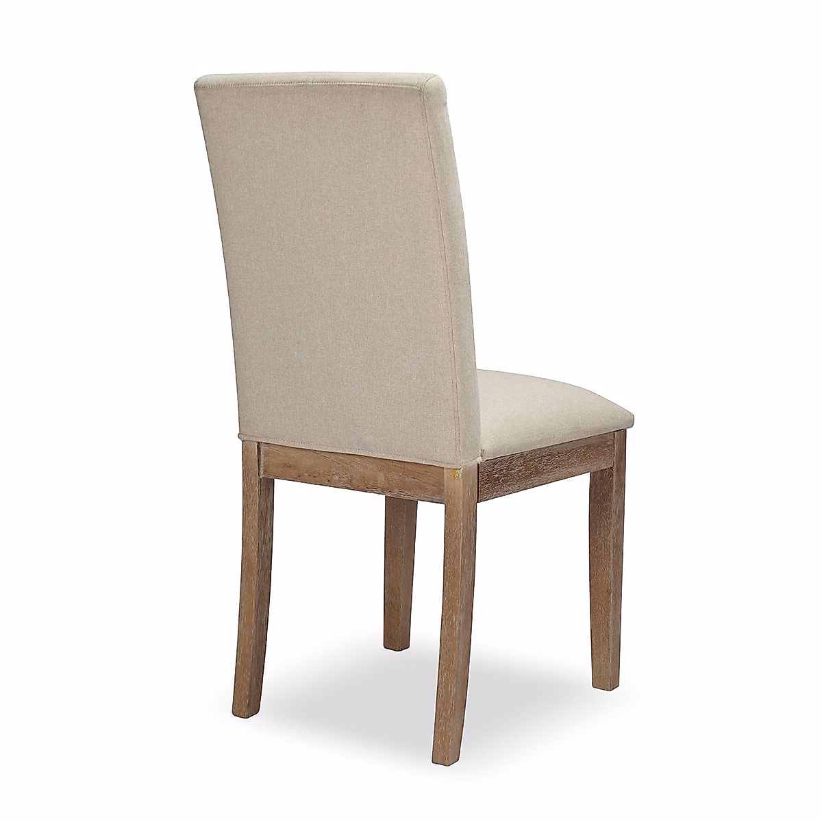 FurnitureR Dining Chairs Set of 2 Upholstered Fabric High Back Polka Dots Design with Wood Legs and Padded Seat for Kitchen Restaurant Living Room, Beige