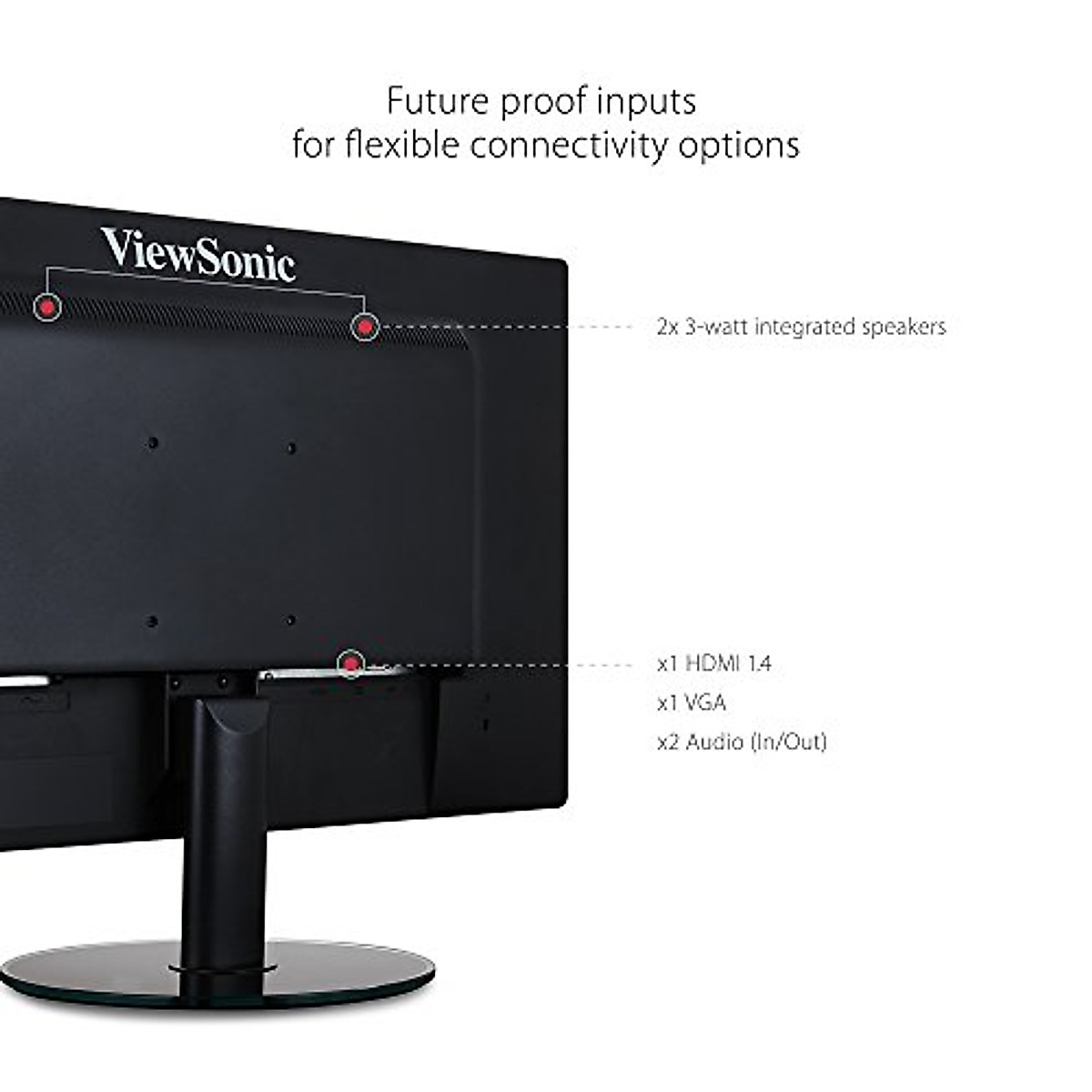 ViewSonic VA2746MH-LED 27 Inch Full HD 1080p LED Monitor with HDMI and VGA Inputs for Home and Office Black
