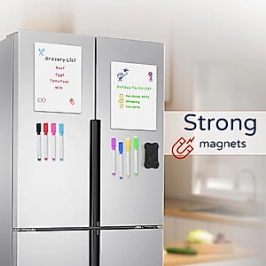 Magnetic Whiteboard for Fridge, 7.87 * 11.8 INCH (2 PCS), Dry Erase Board, Easy to Write, Notepad for Office, Home, Kitchen, School