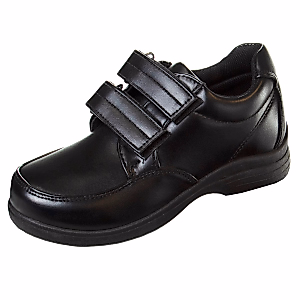 French Toast Boys Shoes - Kids Oxford School Uniform Loafer Church Dress Shoes Slip-On Faux-Leather (Size 2 Big Kid) (Black)