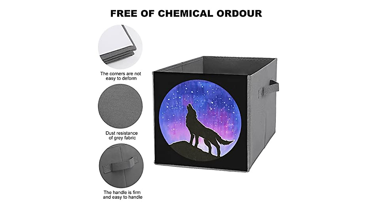 Howling Wolf Galaxy Storage Bins - Stylish & Functional