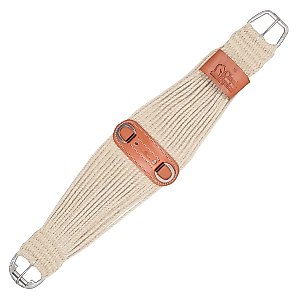 Classic Equine 100% Mohair Roper Cinch 27-Strand with Leather Center, Natural, 32-inch