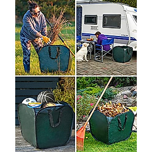 Foxelli Collapsible Trash Can - 46 Gallon Pop Up Trash Can for Camping, Yard, Garden, Lawn & Leaf Waste Bag, Foldable Camping Recycle Bin
