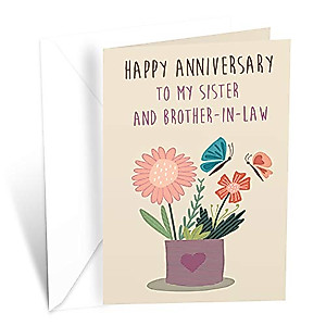 Prime Greetings Anniversary Card For Sister and Brother In Law