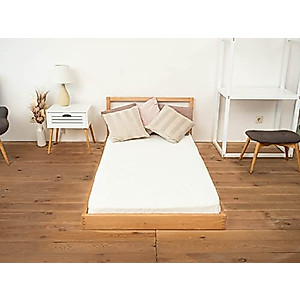 BUSYWOOD Loft Floor Bed for Kids - Comfortable Teen Bed - Wood Loft Bed Frame for Kids - Cozy Junior Floor Bed - Girls Bed - Boys Bed - Toddler Floor Bed (Model 9, Floor)