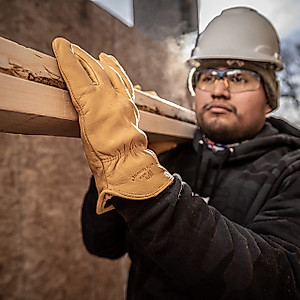 Men's Fleece-Lined Thinsulate Winter Leather Work Gloves, XXX-Large (Wells Lamont 1108), Saddletan