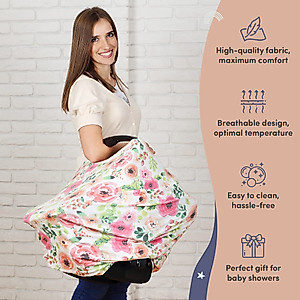 KiddyStar 4 In 1 Fashionable Multi-purpose Infant Nursing Cover, Infinity Scarf & Shawl, Floral